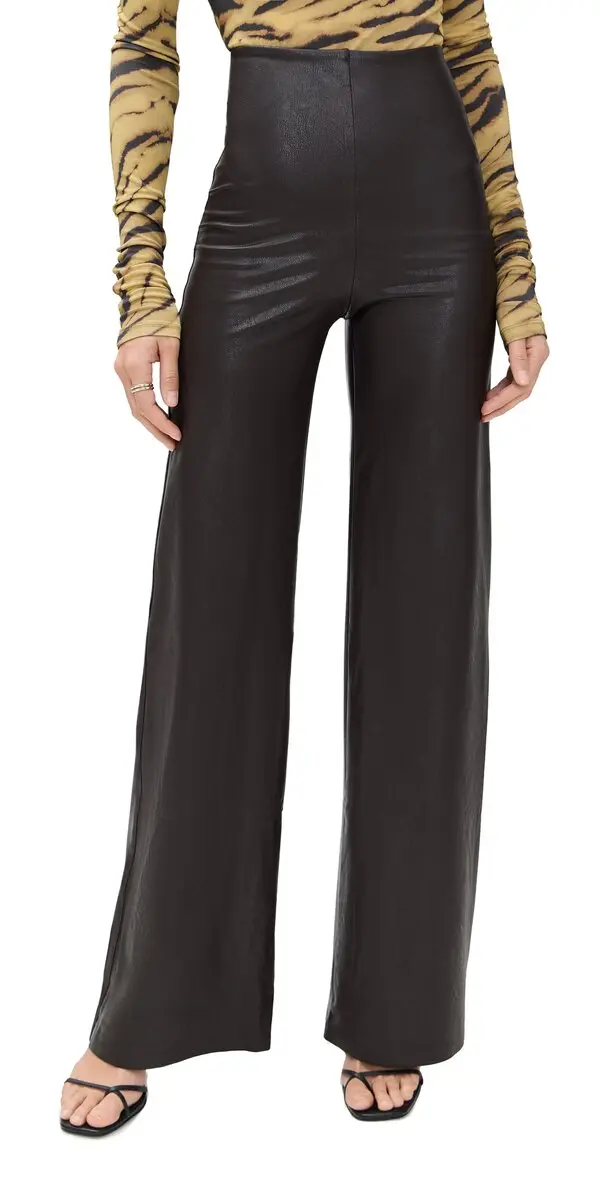 Commando Faux Leather Wide-leg Pant - Espresso