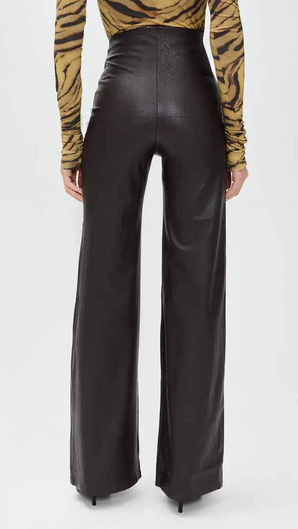 Commando Faux Leather Wide-leg Pant - Espresso