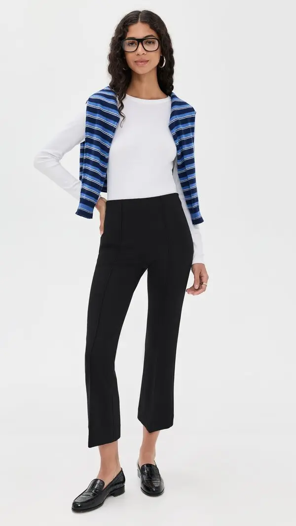 Rag & Bone Irina Ponte Kick Flare Trousers - Black