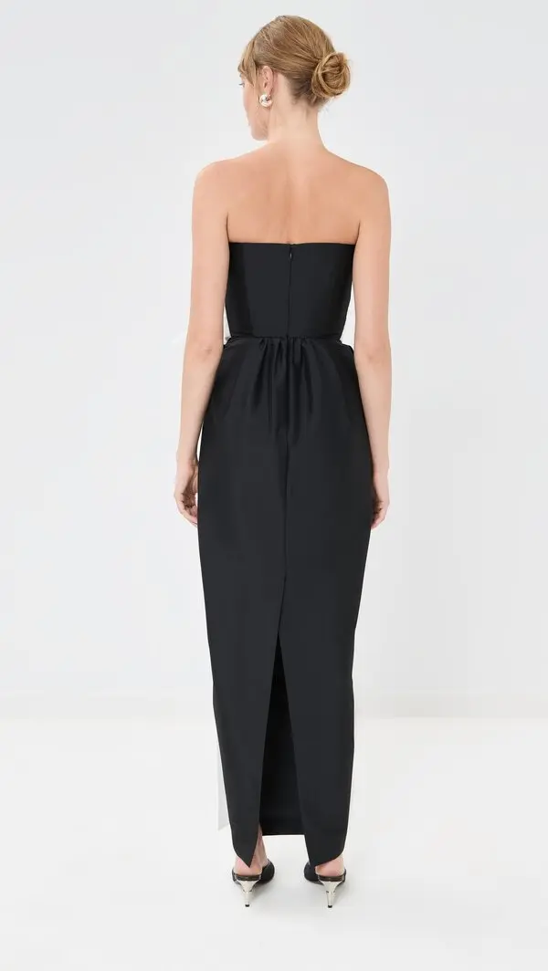 Bernadette Lina Strapless Maxi Dress - Black / White