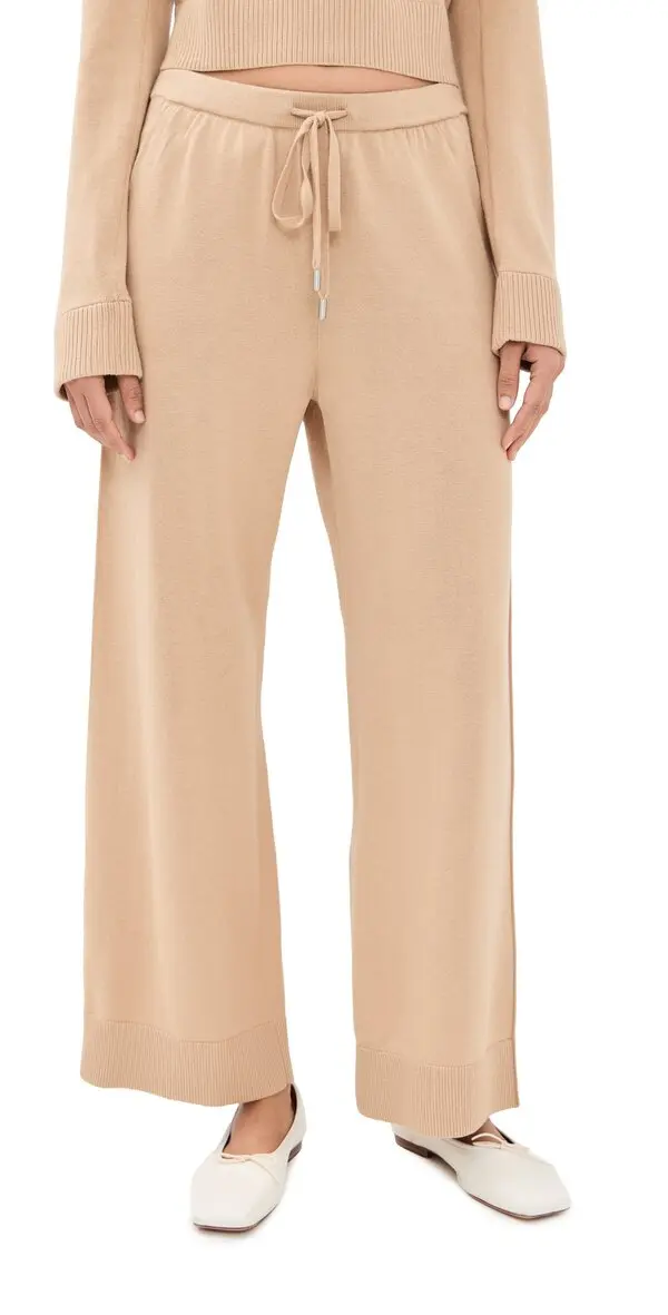 Simkhai Wide Leg Knit Pants - Light Camel