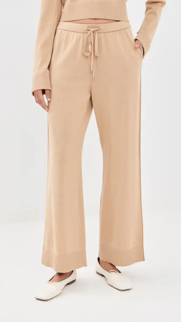 Simkhai Wide Leg Knit Pants - Light Camel
