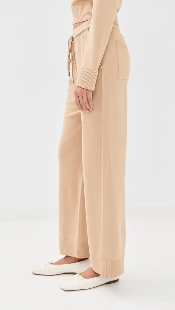 Simkhai Wide Leg Knit Pants - Light Camel