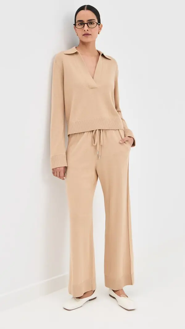 Simkhai Wide Leg Knit Pants - Light Camel