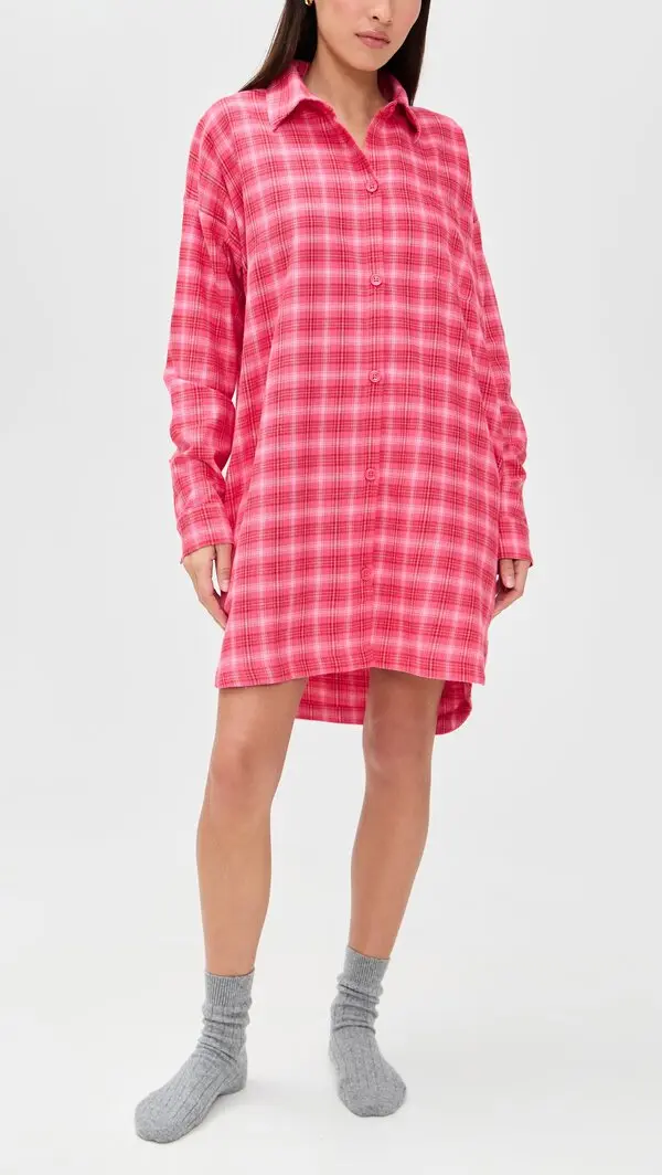 BEDHEAD PAJAMAS High-low Boyfriend Collared Shirt