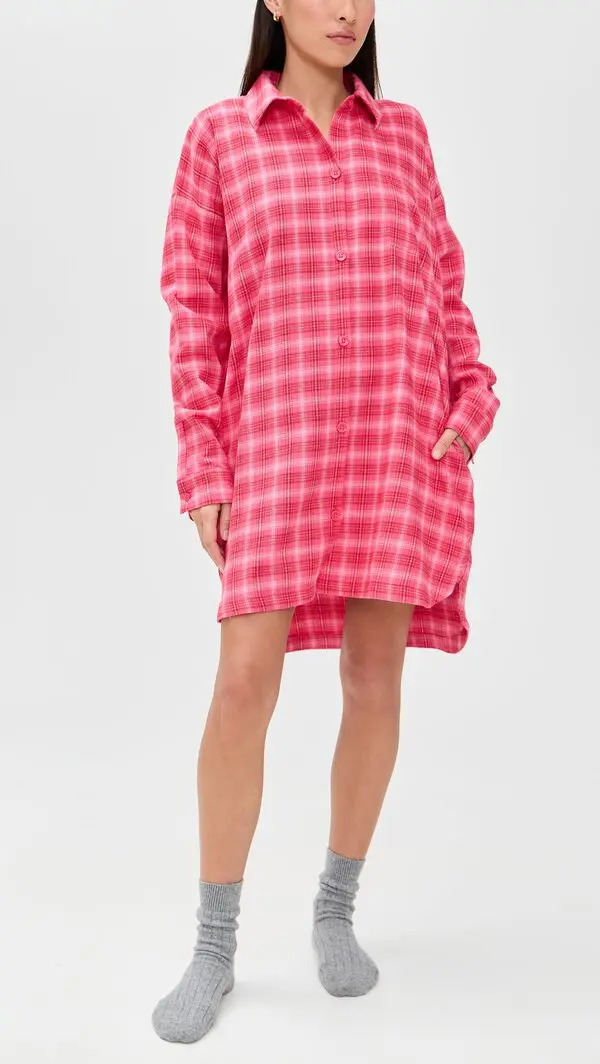 BEDHEAD PAJAMAS High-low Boyfriend Collared Shirt