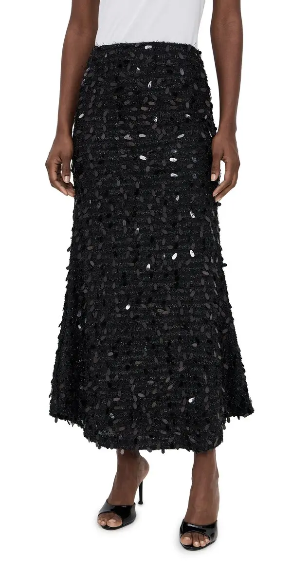 BAILEY ROSE Sequin Embellished Maxi Skirt