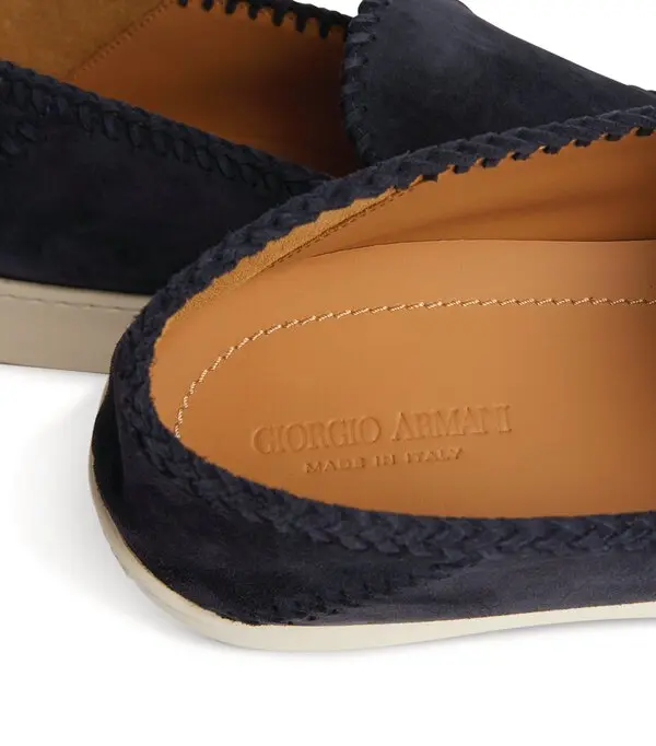 Giorgio Armani Suede Loafers - Blue