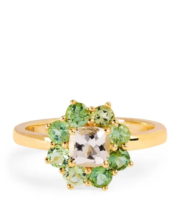 JENNIFER MEYER Flower Gemstone Ring - Gold