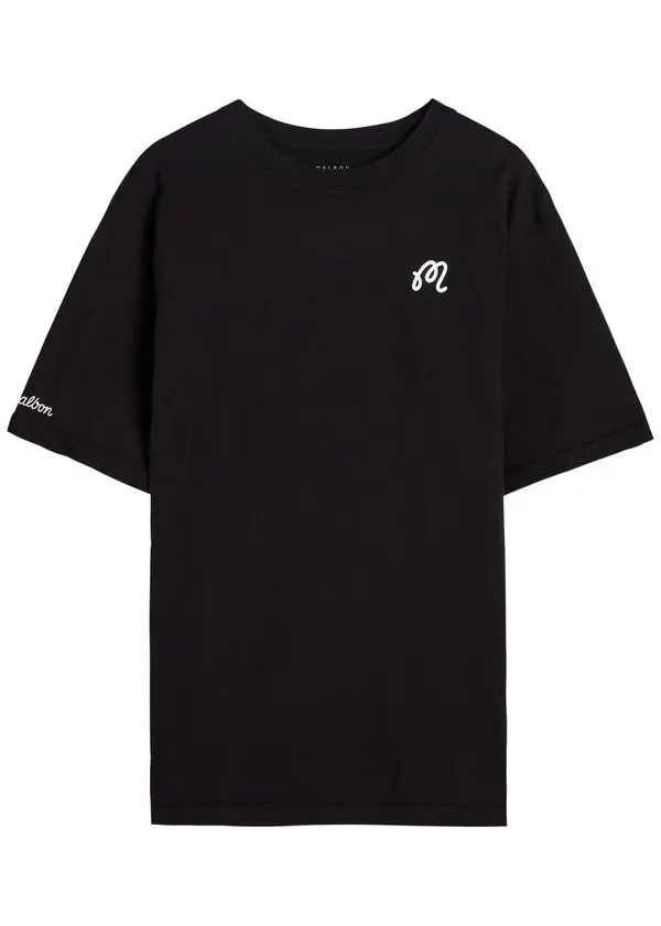 MALBON Bermuda Logo-print Cotton T-shirt - Black