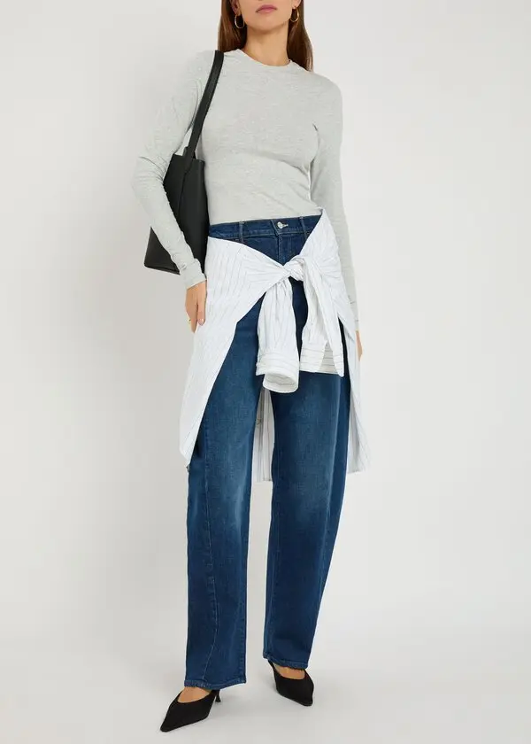 MOTHER The Full-pipe Skimp Barrel-leg Jeans - Blue
