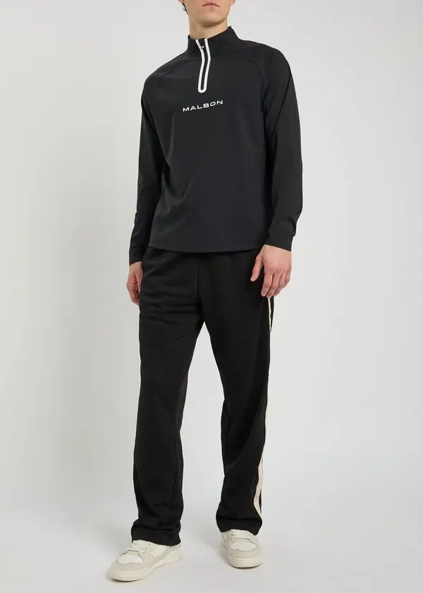 MALBON Performance Logo Stretch-jersey Top - Black