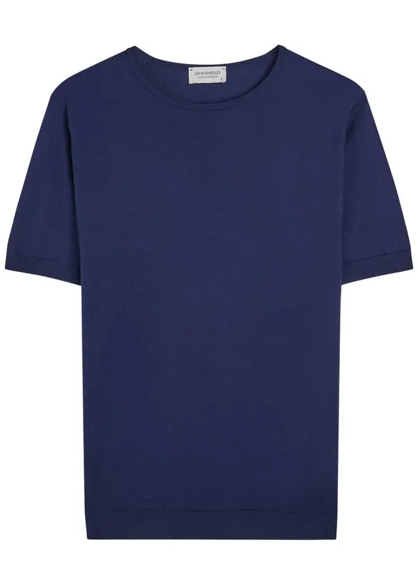 John Smedley Belden Fine-knit Cotton T-shirt - Dark Blue