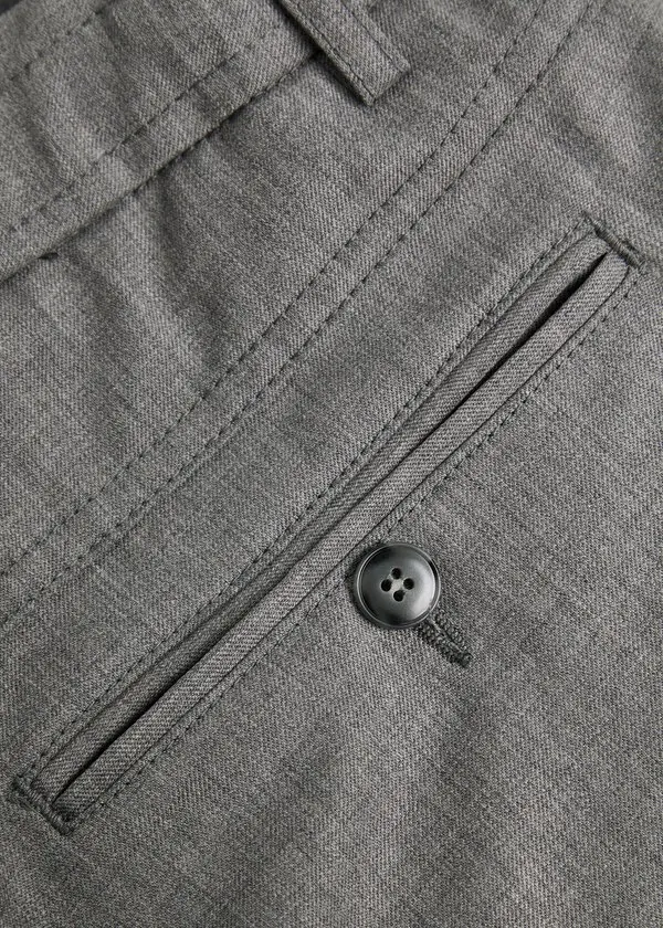 Canali Tapered-leg Stretch-wool Trousers - Light Grey