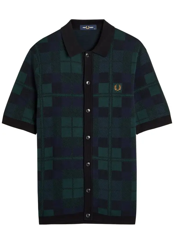 Fred Perry Tartan Cotton Shirt - Navy