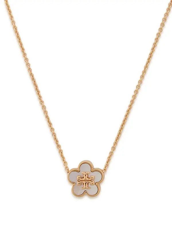 Tory Burch Forget Me Not Pearl-embellished 18kt -plated Necklace - Gold