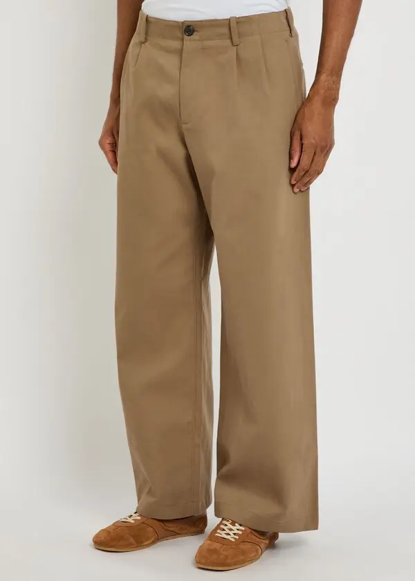 Our Legacy Bridge Wide-leg Chino Trousers - Khaki