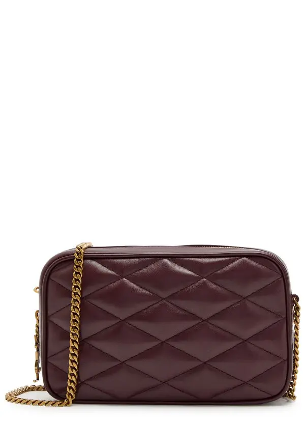 Saint Laurent Small Quilted Leather Camera Bag - Burgundy