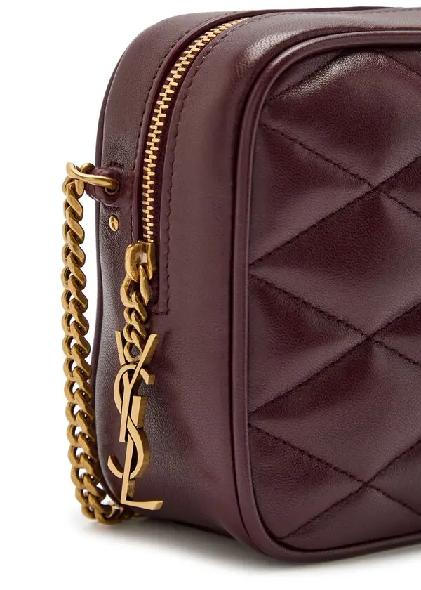 Saint Laurent Small Quilted Leather Camera Bag - Burgundy