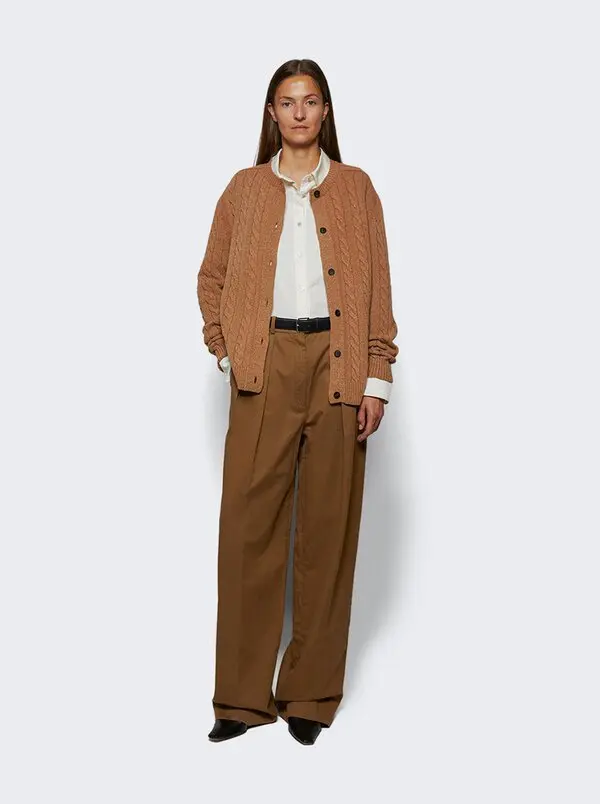 THE ROW Loneke Wool Cardigan - Tan