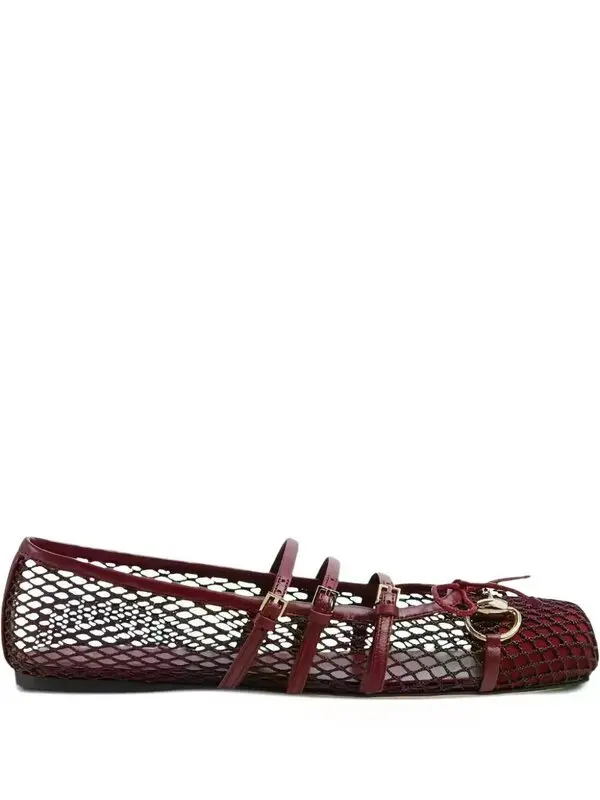 Gucci Dusty Rose Pink Net Detail Ballet Flats
