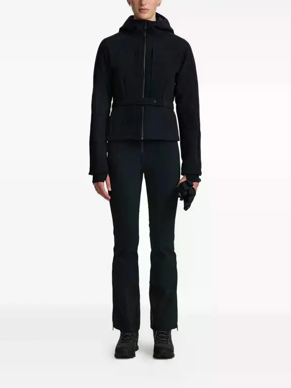 Aztech Mountain Hooded Belted Jacket - Black