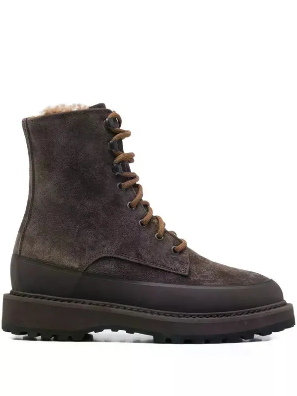 Le Monde Beryl 35mm Shearling Lace-up Boots - Brown