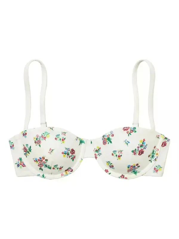 Tory Burch Printed Underwire Bikini Top - White