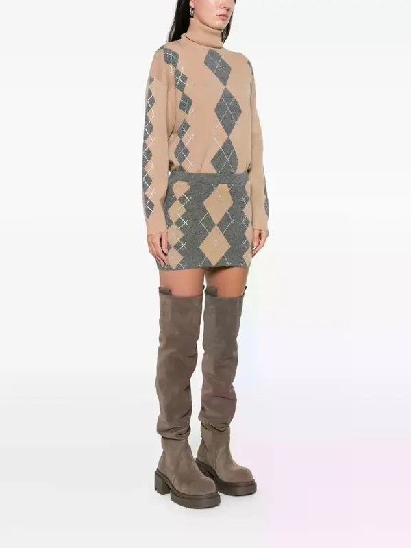 Retrofete Cecilie Argyle-pattern Mini Skirt