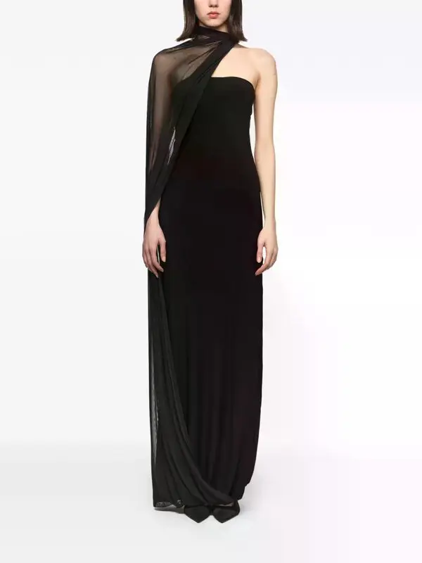 ATU BODY COUTURE Draped Halterneck Gown - Black