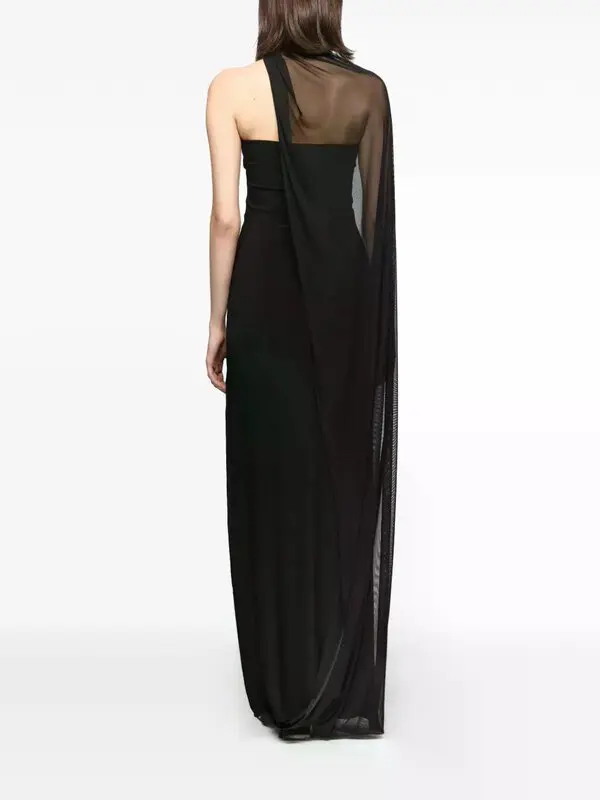 ATU BODY COUTURE Draped Halterneck Gown - Black