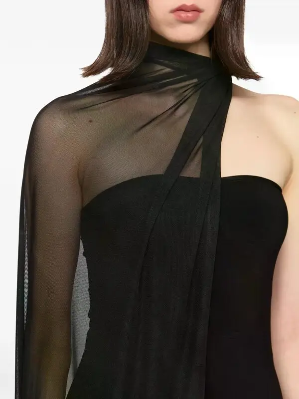 ATU BODY COUTURE Draped Halterneck Gown - Black