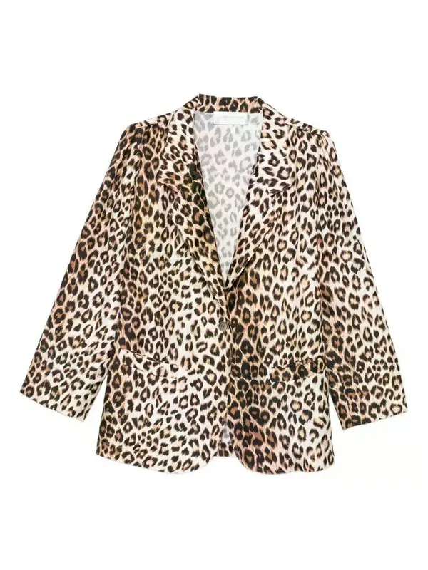La Prestic Ouiston Leopard Print Single-breasted Blazer