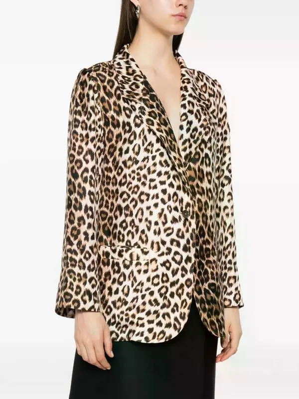 La Prestic Ouiston Leopard Print Single-breasted Blazer