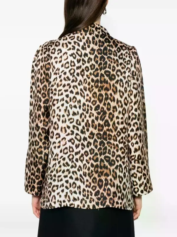 La Prestic Ouiston Leopard Print Single-breasted Blazer