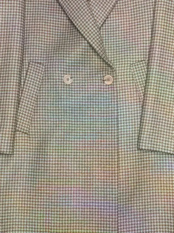 MERCI Houndstooth Double-breasted Coat