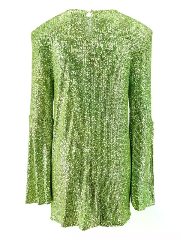Nervi Sequin-embellished Knot-detail Mini Dress - Green