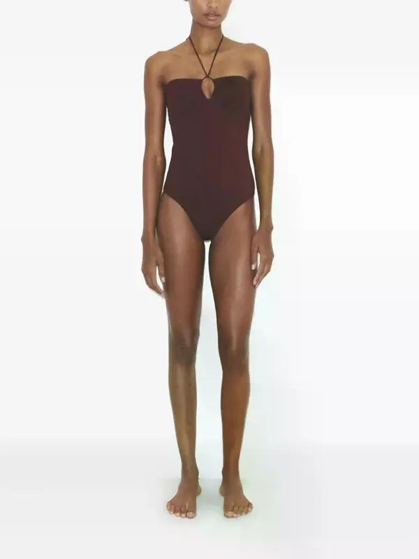 Tory Burch One-piece Swimsuit With Halterneck And Cut Out Detail