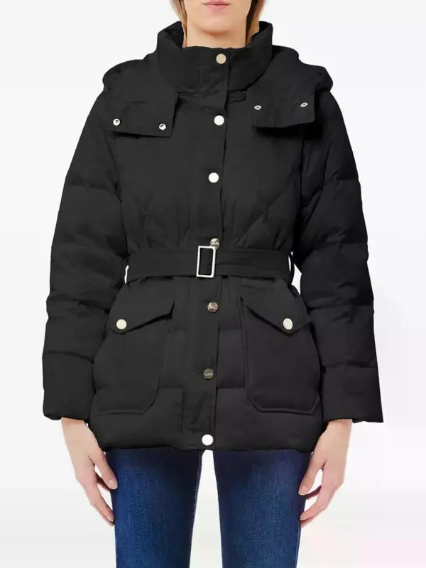 Liu Jo Belted Quilted Puffer Jacket With Detachable Hood