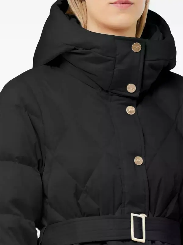 Liu Jo Belted Quilted Puffer Jacket With Detachable Hood