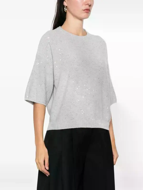 Antonelli Firenze Lucilla Sequin Top - Grey