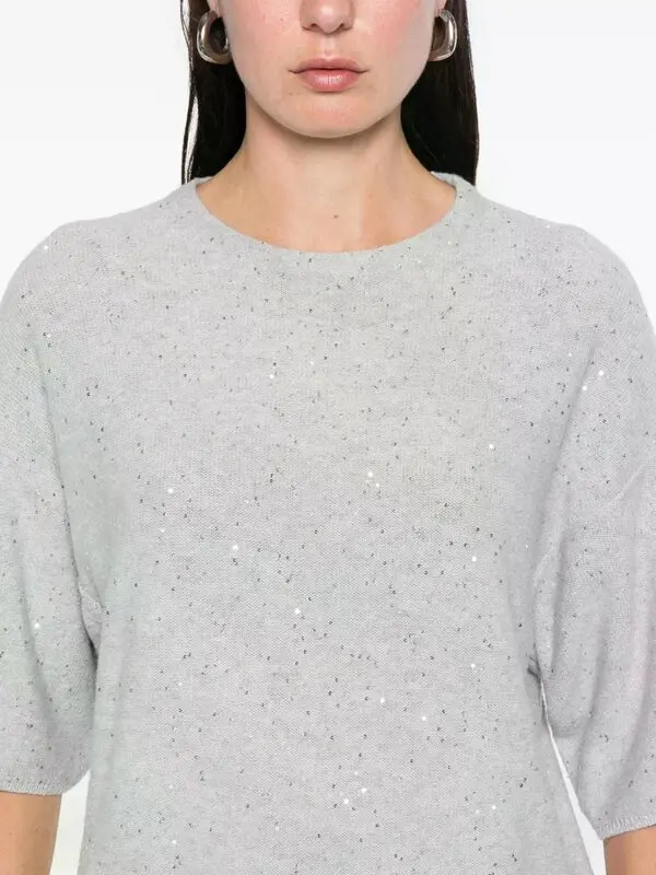 Antonelli Firenze Lucilla Sequin Top - Grey