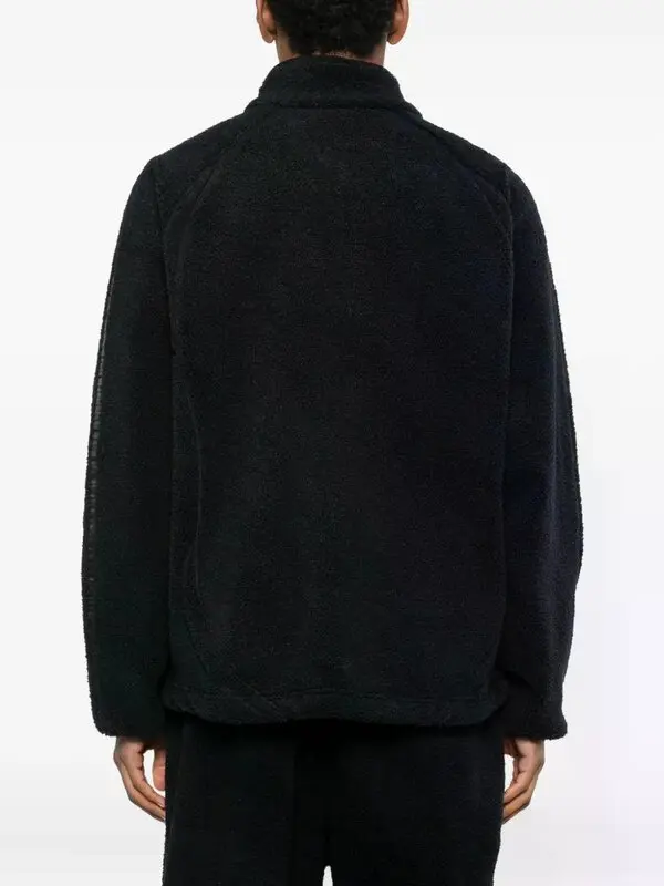 Adidas Borg Three-stripe Zip Sweatshirt - Black