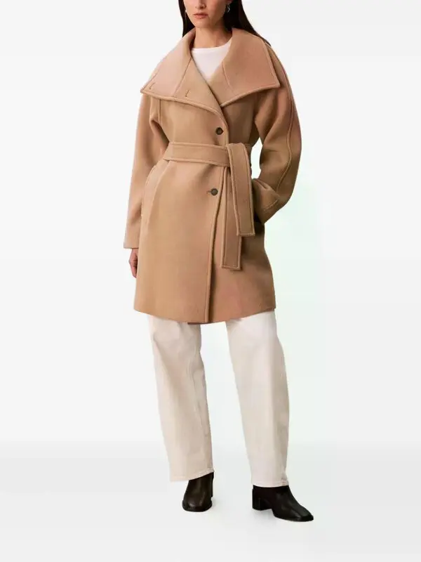 Calvin Klein Belted Overcoat - Neutrals
