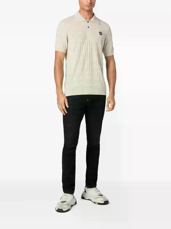 Philipp Plein Jacquard Monogram Polo Shirt
