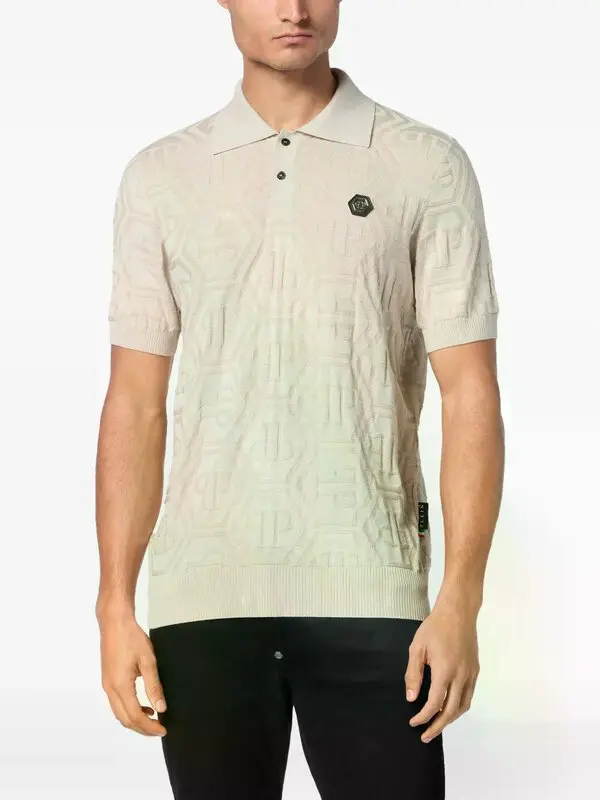 Philipp Plein Jacquard Monogram Polo Shirt