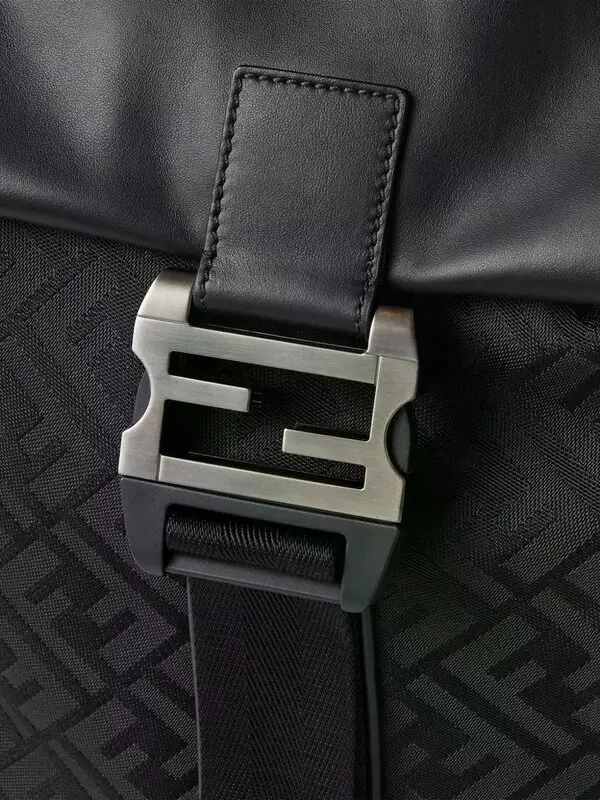 Fendi Flux Buckle Backpack - Black