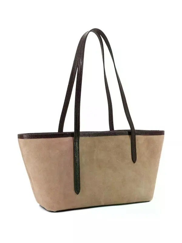 ATP ATELIER Gaiba Printed-lizard Suede Tote Bag - Neutrals