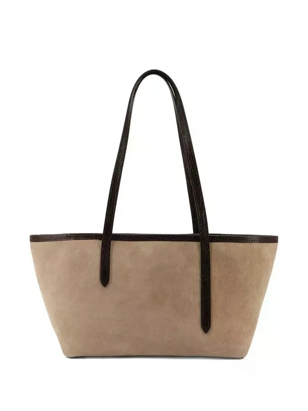 ATP ATELIER Gaiba Printed-lizard Suede Tote Bag - Neutrals