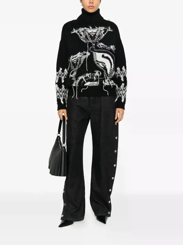 CIRCUS HOTEL Patterned Roll-neck Sweater